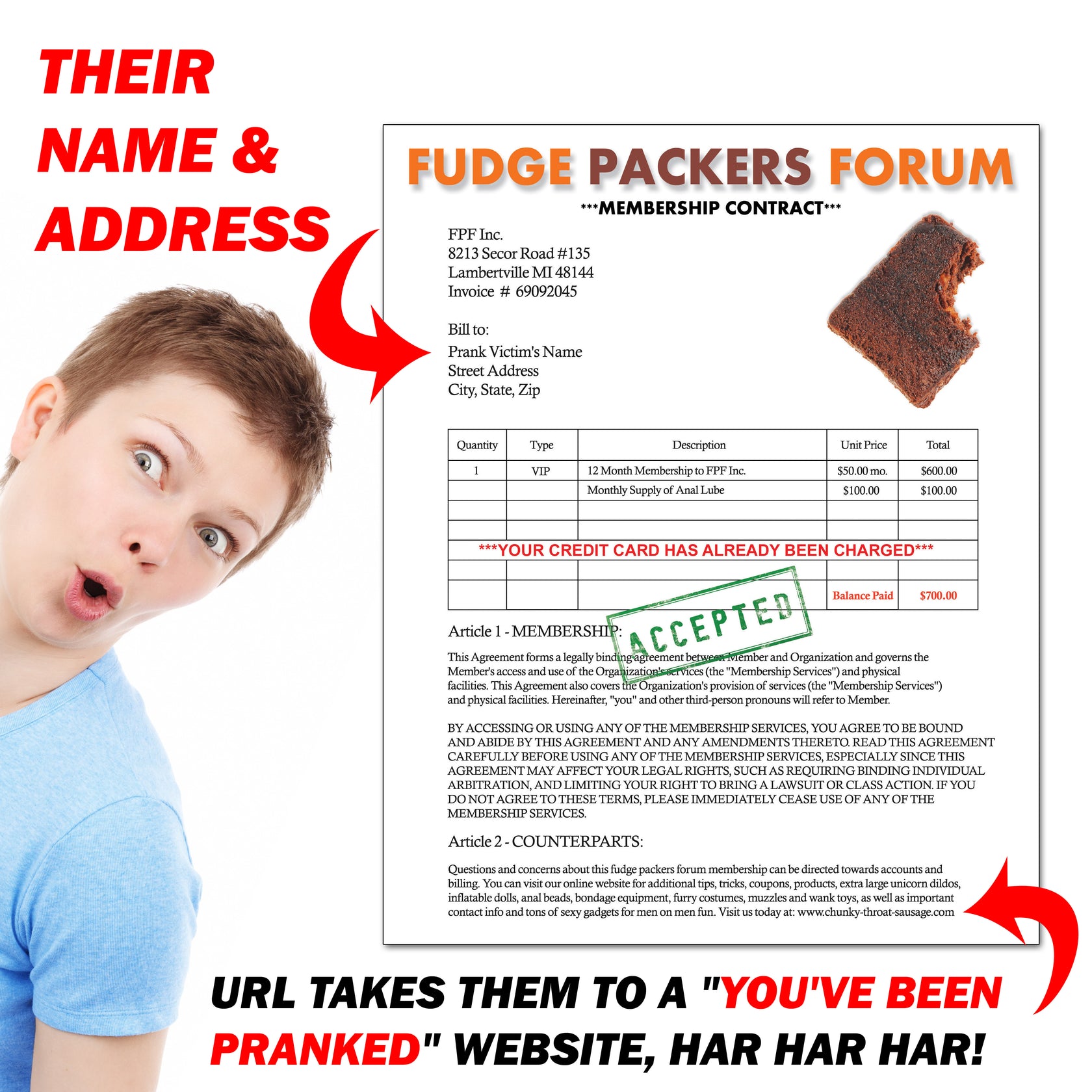 Fudge Packers Prank Letter – Design Doggie