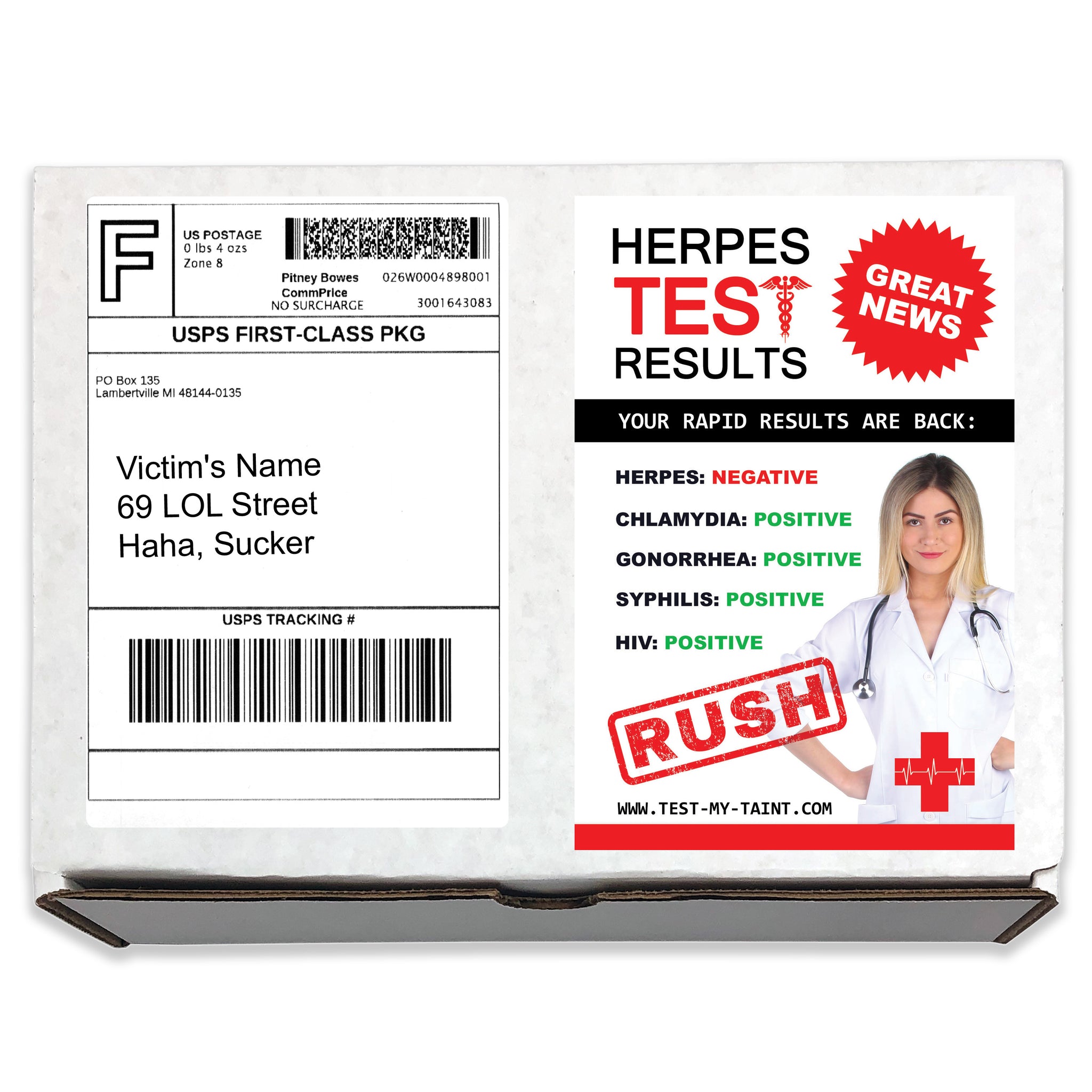 Herpes Test Results Prank Mail – Design Doggie