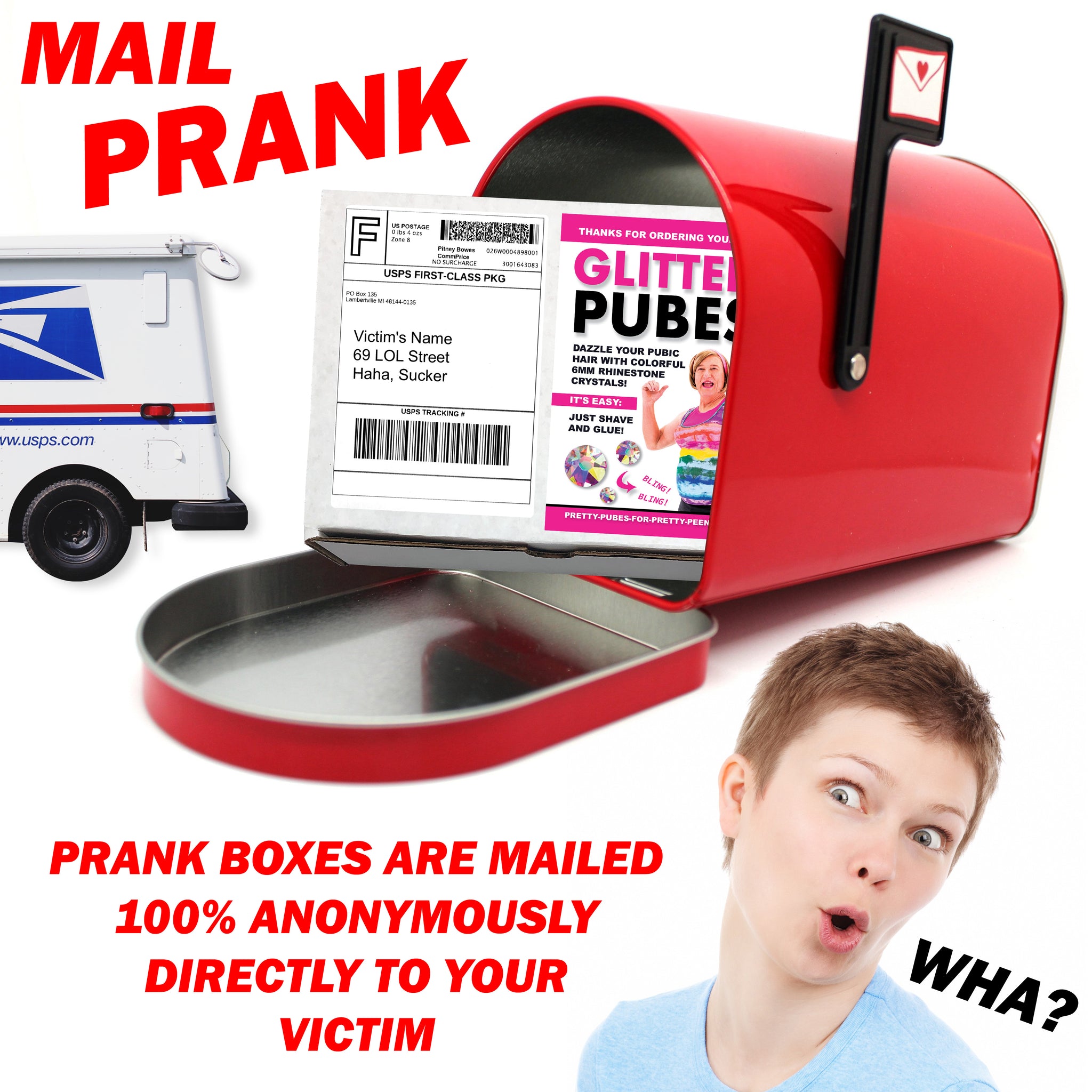 Glitter Pubes Prank Mail – Design Doggie